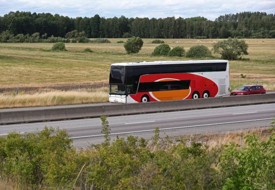 Bus Traffic On E4 Motorway Editorial Stock Photo - Stock Image ...