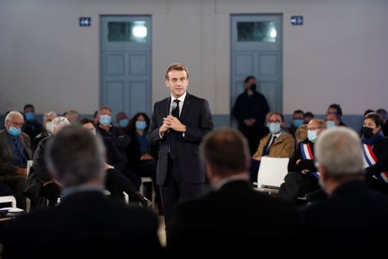 French President Emmanuel Macron Delivers Speech Editorial Stock Photo ...