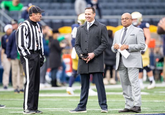 Nbc Personalities Mike Tirico Drew Brees Editorial Stock Photo - Stock ...