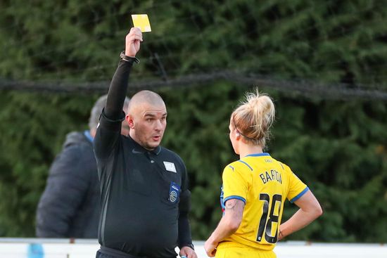 Referee Savvas Yianni Shows Crystal Palace Editorial Stock Photo ...