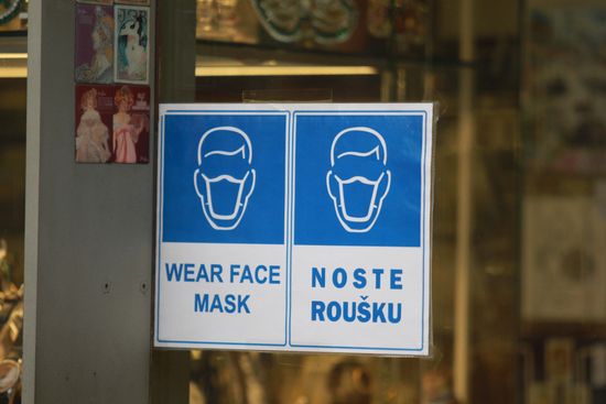 Warning Board On Door Old Town Editorial Stock Photo - Stock Image ...