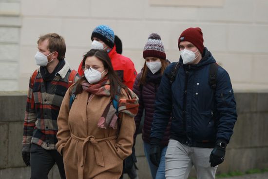 Woman Man Wearing Protective Face Mask Editorial Stock Photo - Stock ...