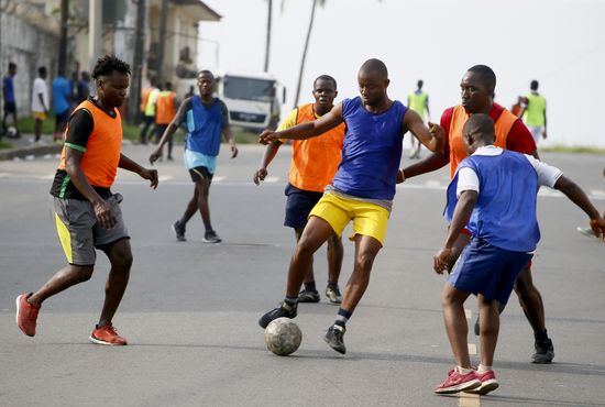 Liberian Youth Play Street Soccer Monrovia Editorial Stock Photo ...