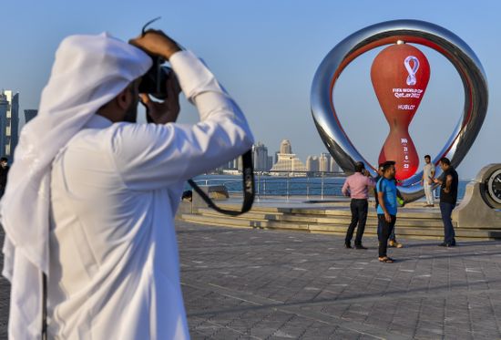 Qatari Man Takes Photographs Clock Counting Editorial Stock Photo ...