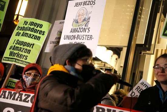Demonstrators Rally Front Ceo Amazon Jeff Editorial Stock Photo - Stock ...
