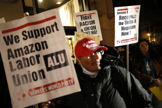 Demonstrators Rally Front Ceo Amazon Jeff Editorial Stock Photo - Stock ...