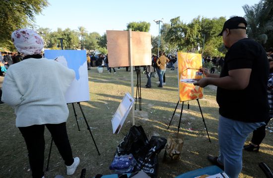 Iraqi Artists Draw Paintings During Im Editorial Stock Photo - Stock ...