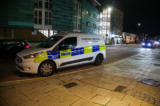 Forensic Car Parked Outside Block Flats Editorial Stock Photo - Stock ...