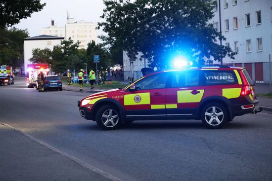 Car Fire Rescue Service On Site Editorial Stock Photo - Stock Image ...