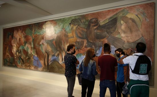 People Look Mural Scene Horseman By Editorial Stock Photo - Stock Image ...