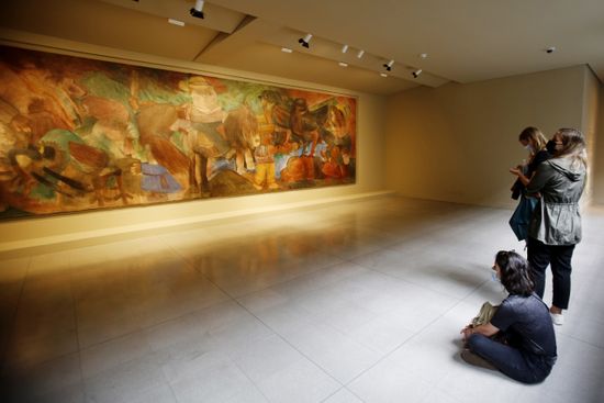 People Look Mural Scene Horseman By Editorial Stock Photo - Stock Image ...