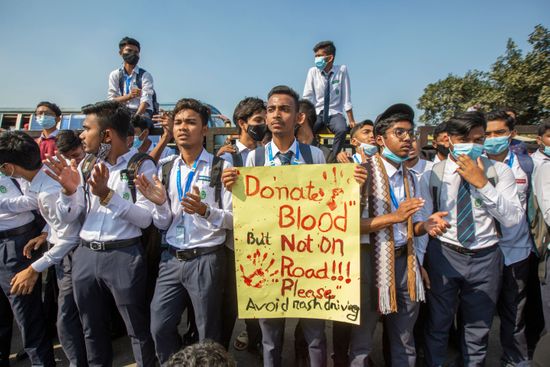 Students Block Road Rampura Bridge They Editorial Stock Photo - Stock ...