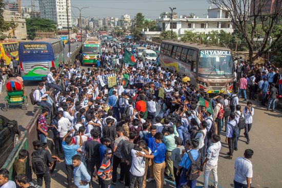 Students Block Road Rampura Bridge They Editorial Stock Photo - Stock ...