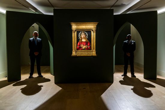 Sandro Botticellis Man Sorrows Sothebys New Editorial Stock Photo ...