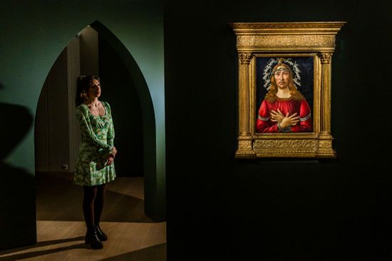 Sandro Botticellis Man Sorrows Sothebys New Editorial Stock Photo ...