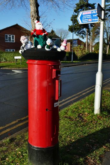 Festive Post Box Topper Featuring Santa Editorial Stock Photo - Stock ...