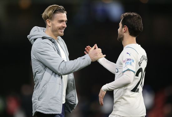 Jack Grealish Shakes Hands Teammate Bernardo Editorial Stock Photo ...