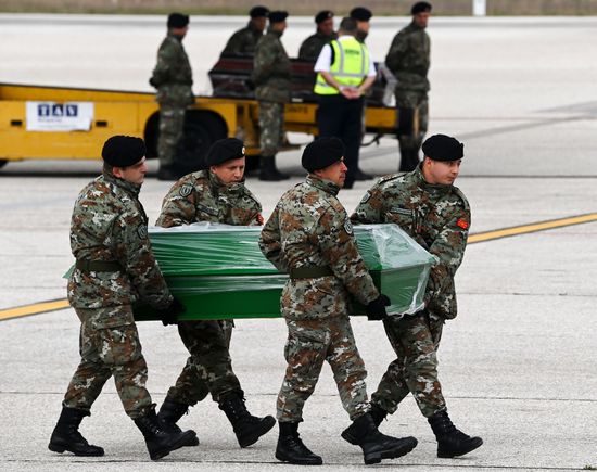 Soldiers Carry Coffin Remains Victim Bus Editorial Stock Photo - Stock ...