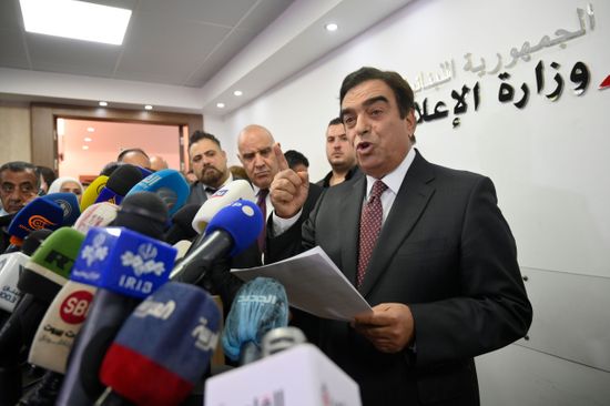 Lebanese Minister Information George Kordahi Speaks Editorial Stock ...