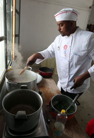Chef Cameroon Prepares Couscous During 5th Editorial Stock Photo ...