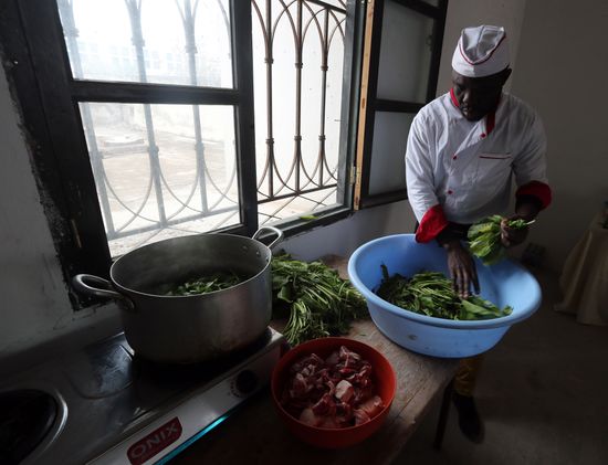 Chef Cameroon Prepares Couscous During 5th Editorial Stock Photo ...