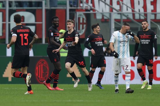 Alexis Saelemaekers Ac Milan Celebrates After Editorial Stock Photo ...