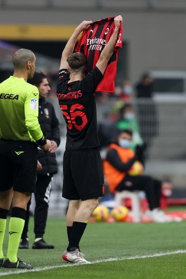 Alexis Saelemaekers Ac Milan Celebrates After Editorial Stock Photo ...