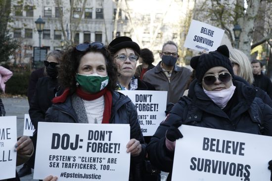 Demonstrators Gather Foley Square Protest Ghislaine Editorial Stock ...
