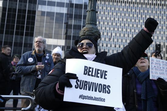 Demonstrators Gather Foley Square Protest Ghislaine Editorial Stock ...