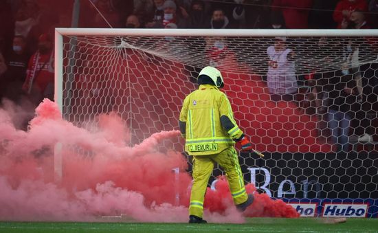 Fire Fighters Pictured Soccer Match Between Editorial Stock Photo ...