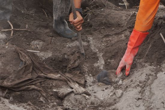 Rescuers Dig Body Victim Burried Volcanic Editorial Stock Photo - Stock ...