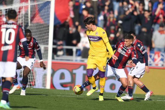 Adama Soumaoro Bologna Dusan Vlahovic Fiorentina Editorial Stock Photo ...