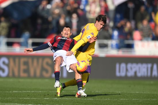 Gary Medel Bologna Dusan Vlahovic Fiorentina Editorial Stock Photo ...