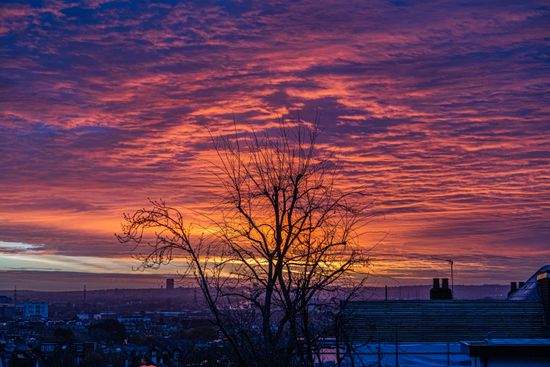 Colourful Sunrise Firesky On Bright Morning Editorial Stock Photo ...
