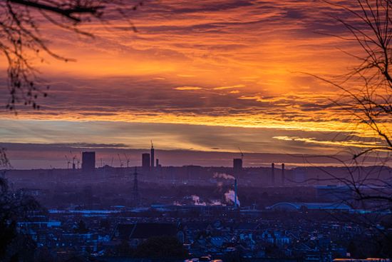 Colourful Sunrise Firesky On Bright Morning Editorial Stock Photo ...