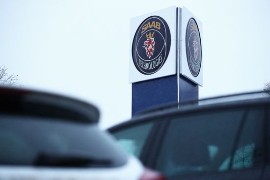 Saab Signs Ouside Saab Ab Sweden Editorial Stock Photo - Stock Image ...