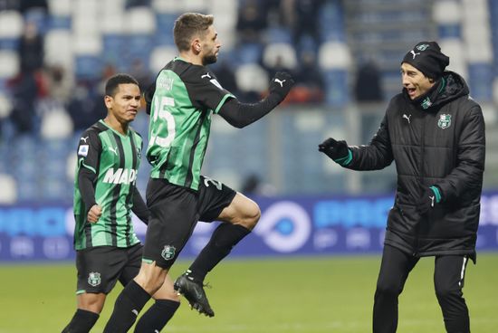 Sassuolos Domenico Berardi C Celebrates Team Editorial Stock Photo ...