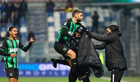 Sassuolos Domenico Berardi C Celebrates Team Editorial Stock Photo ...