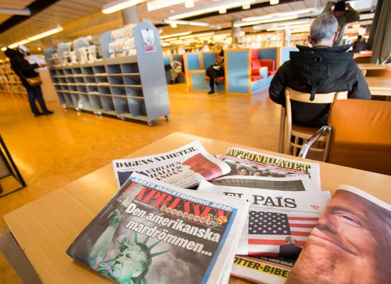 Someone Reading Newspaper Library Day After Editorial Stock Photo ...