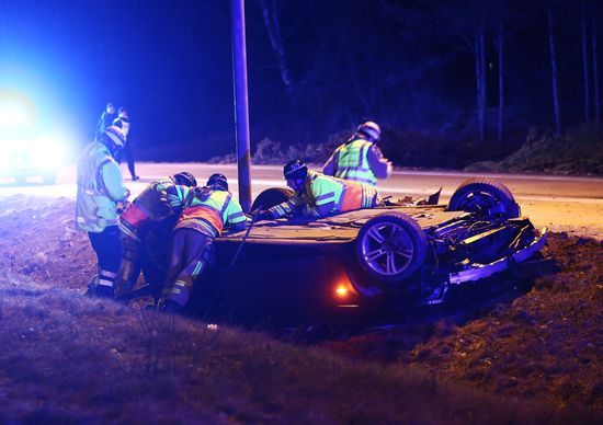 Car Accident Rescue Services Site Editorial Stock Photo - Stock Image ...