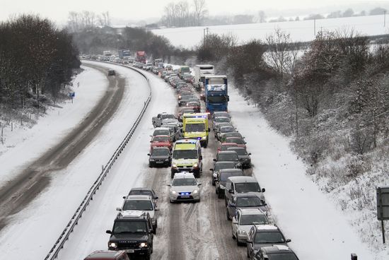 Emergency Services Struggle Move Through Stationary Editorial Stock ...