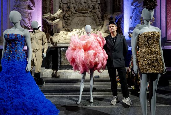 Pink Feather Explosion Dress Outfit Pink Editorial Stock Photo - Stock ...