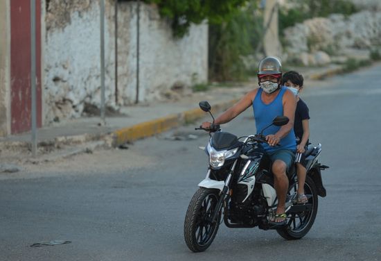 Motocyclists Wearing Face Masks Seen Center Editorial Stock Photo ...