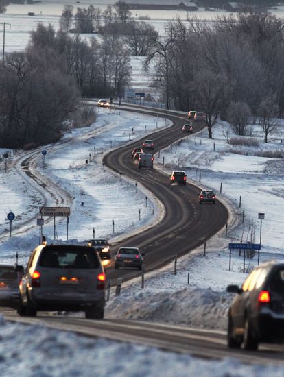 Winter Traffic During Winter Day Sweden Editorial Stock Photo - Stock ...