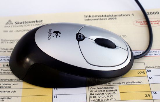 Computer Mouse On Declaration Swedish Tax Editorial Stock Photo - Stock ...