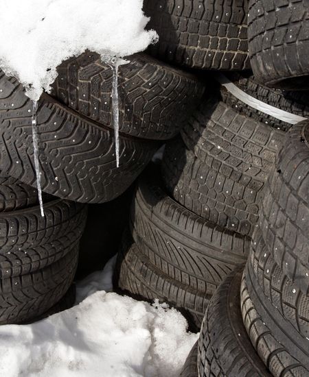 Worn Studded Tires Winter Tires Piled Editorial Stock Photo - Stock ...