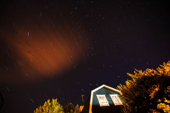 Night Sky Stars Sky Over House Editorial Stock Photo - Stock Image ...