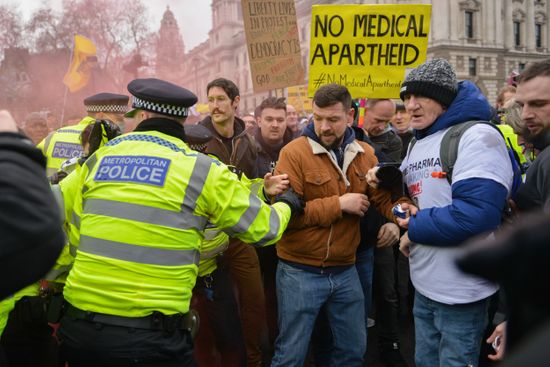 Protesters Scuffling Policemen Who Tried Prevent Editorial Stock Photo ...