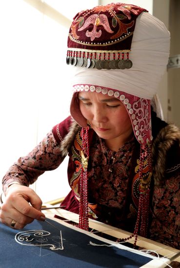 Woman Embroiders Opening Handicrafts Championship Saima Editorial Stock ...