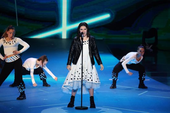 Singer Elisabetta Lizza Performed During Eurovion Editorial Stock Photo ...